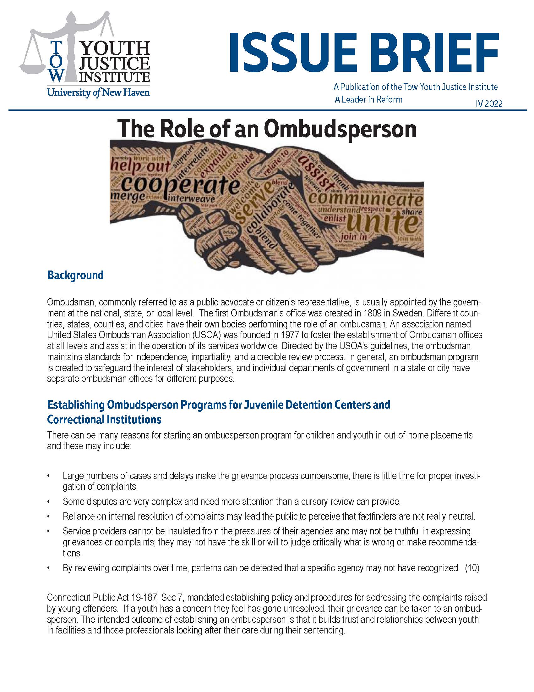 Issue Briefs | The Tow Youth Justice Institute